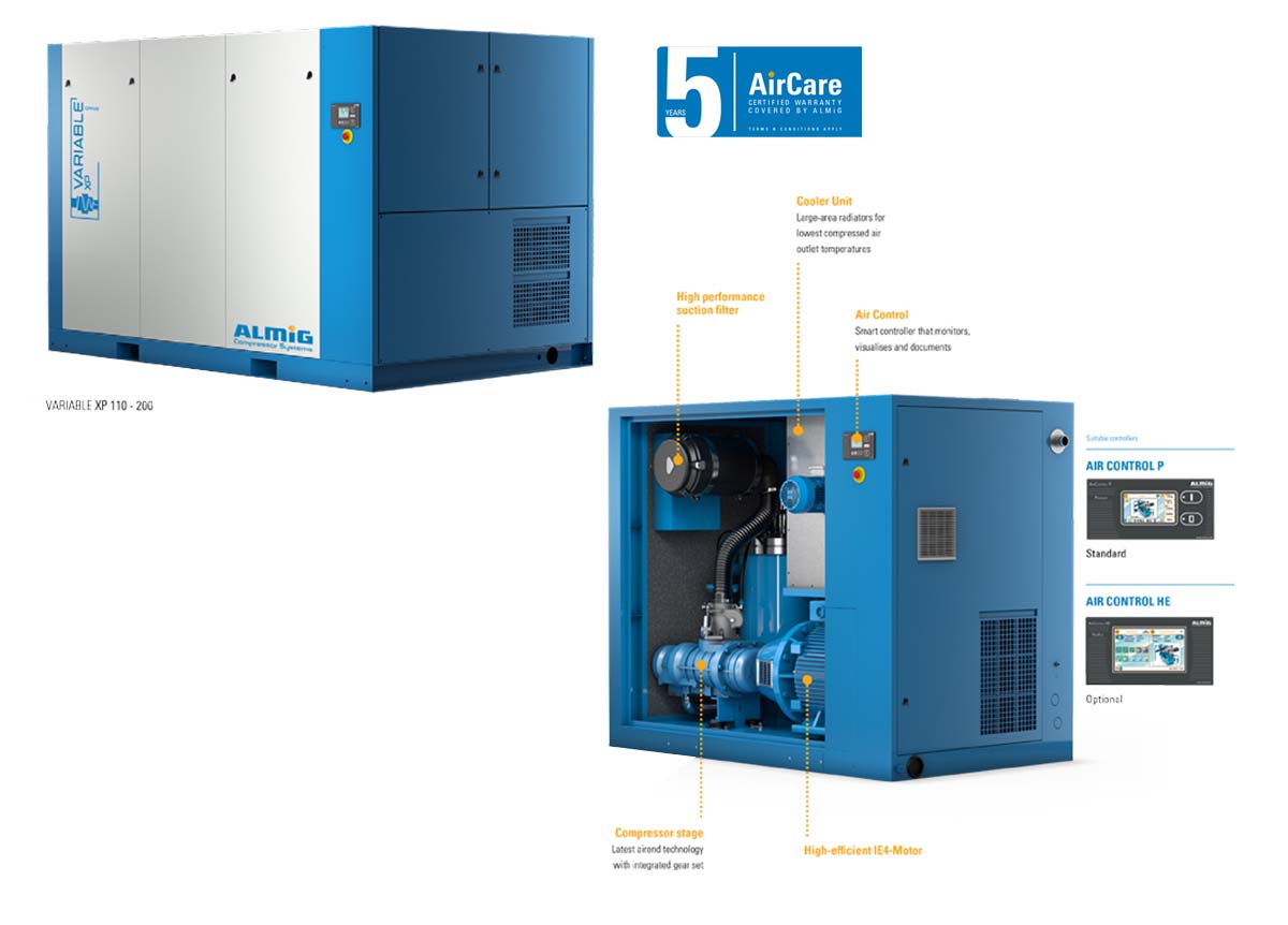 ALMIG ALMiG VARIABLE XP / GEAR XP Series Oil-lubricated Screw Air ...